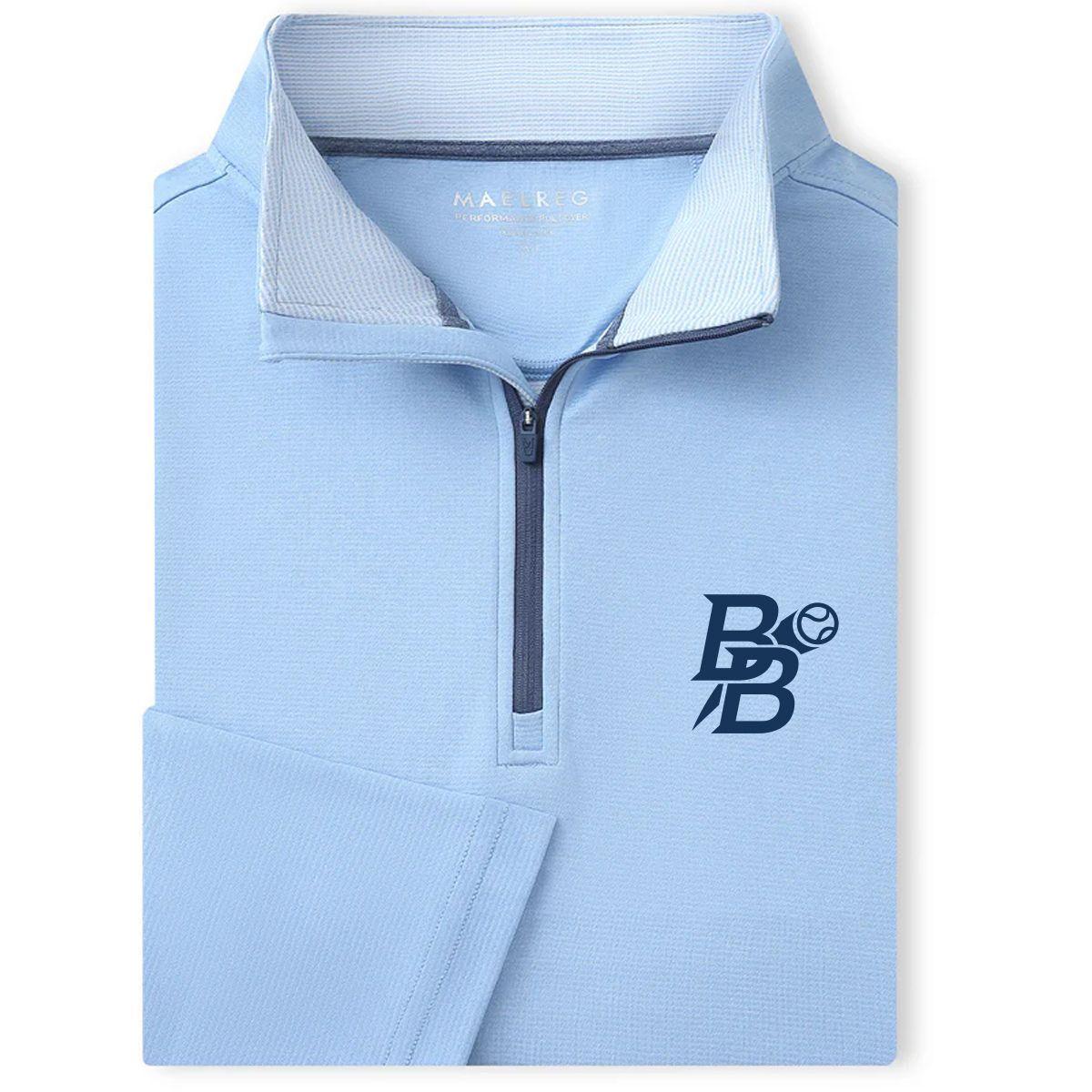 Pennant Pullover Light Blue Quarter Zip| Better Baseball | Better Baseball